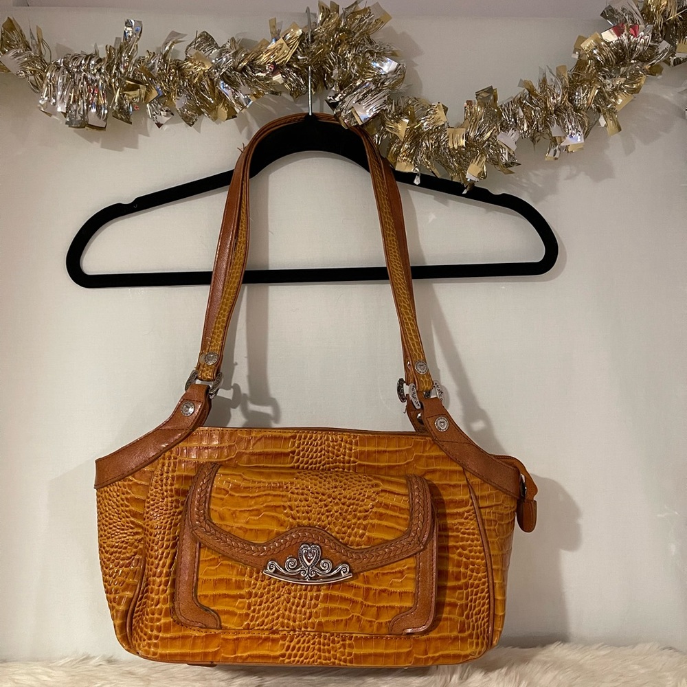Mc (Marc Chantal) Brown Leather Crocodile Satchel Han… - Gem